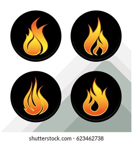 Collection Flame Icon Gradients Isolated On Stock Vector (Royalty Free ...