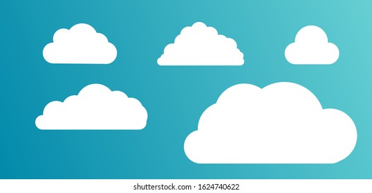 Collection Flat Cloud Vector Designs Your Stock Vector (Royalty Free ...