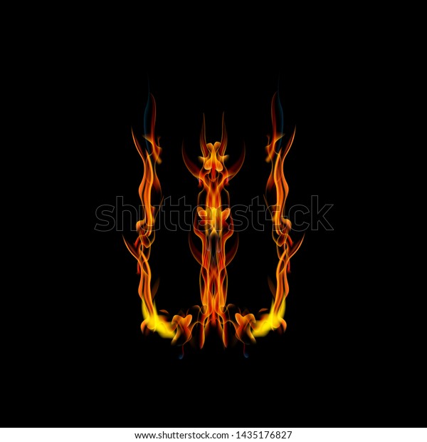 Collection Fonts Letters Fire Modern Red Stock Vector (Royalty Free ...