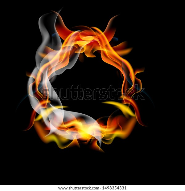 Collection Fonts Letters Fire Modern Smoky Stock Vector (Royalty Free ...
