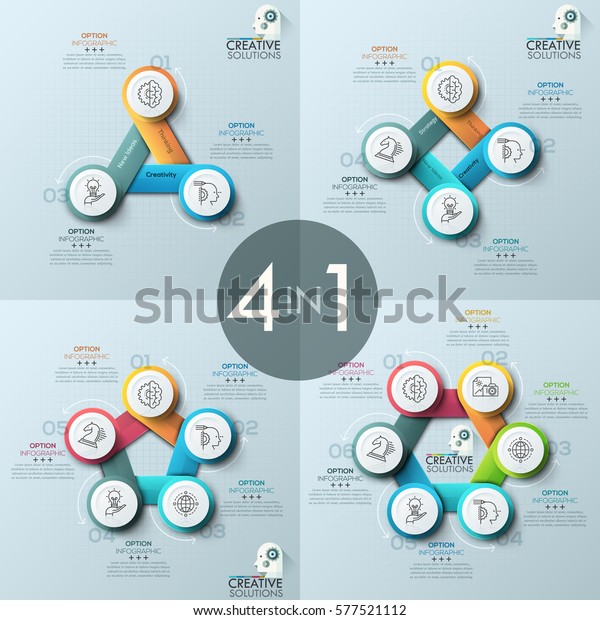 Collection Four Creative Infographic Design Layouts Stock Vector ...