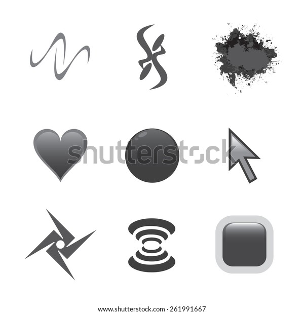 Collection Four Creative Symbols Use Icons Stock Vector (Royalty Free ...