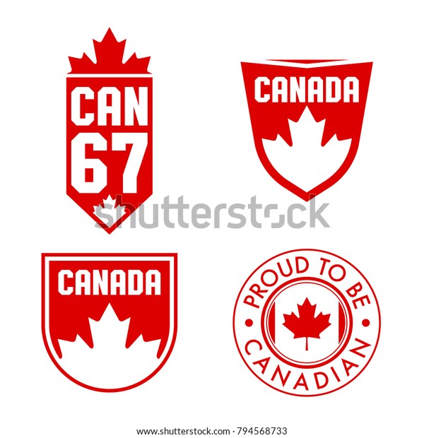 Collection Four Different Canadian Crests Vector Stock Vector (Royalty ...