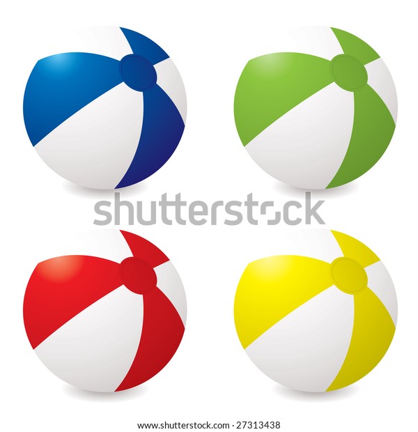 Collection Four Different Coloured Beach Balls Stock Vector (Royalty ...