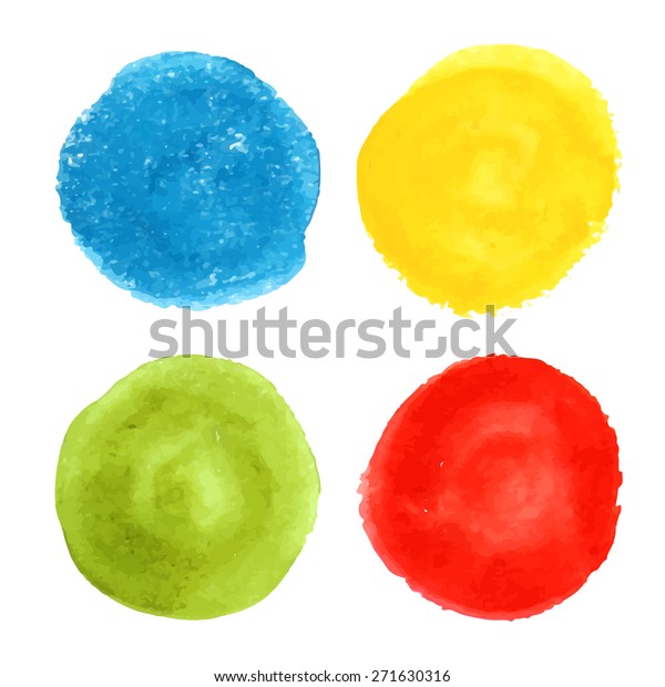 Collection Four Hand Drawn Colored Watercolor Stock Vector (Royalty ...