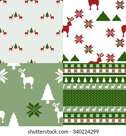 Collection Four Winter Themed Repeating Pattern Stock Vector (Royalty ...