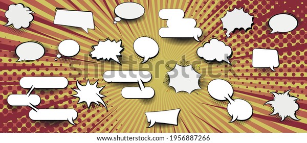 Collection Funny Balloons Comic Speeches Sound Stock Vector (Royalty ...
