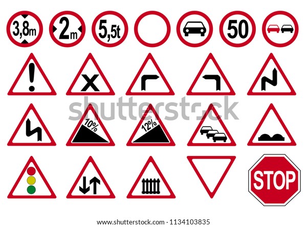 Collection German Traffic Signs Vector File Stock Vector (Royalty Free ...