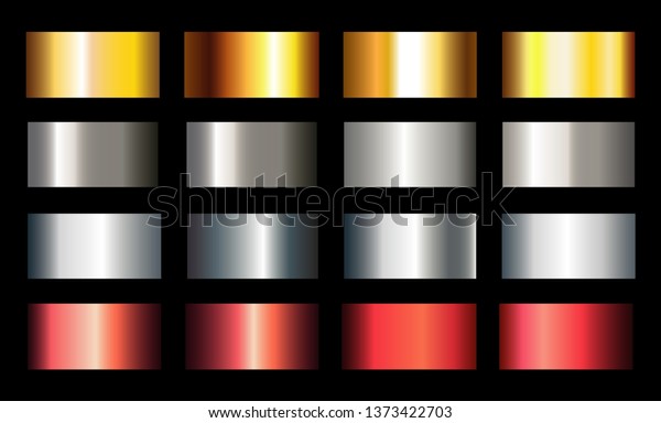 Collection Golden Silver Bronze Backgrounds Metallic Stock Vector ...