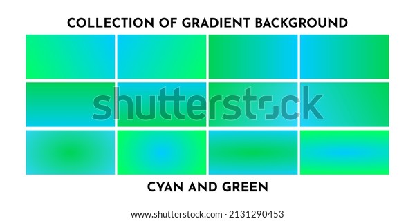 Collection Gradient Background Color Cyan Green Stock Vector (Royalty ...