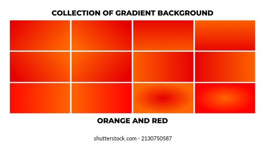 Collection Gradient Background Color Red Orange Stock Vector (Royalty ...