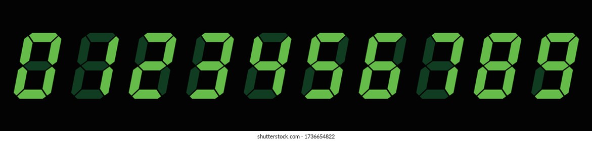 Digital Clock Number Set Led Digit Stock Vector (Royalty Free) 1861533001