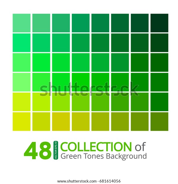 A collection of Green tones on white background. Vector