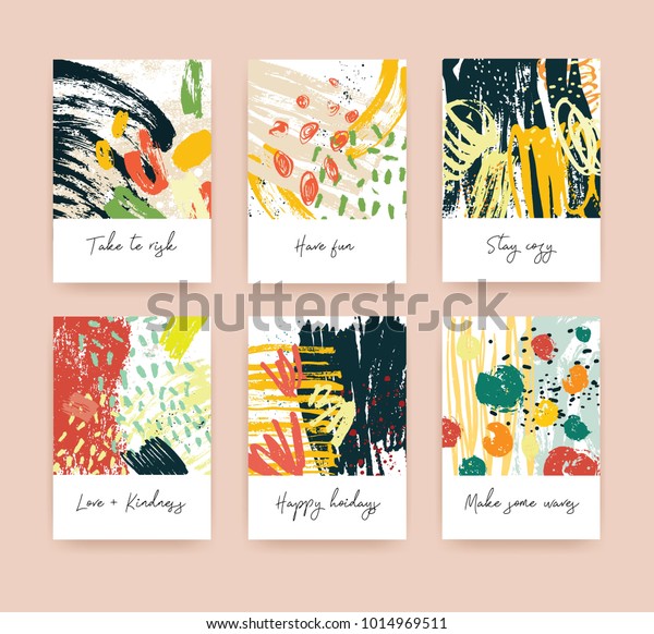 Collection Greeting Card Postcard Templates Various Stock Vector ...