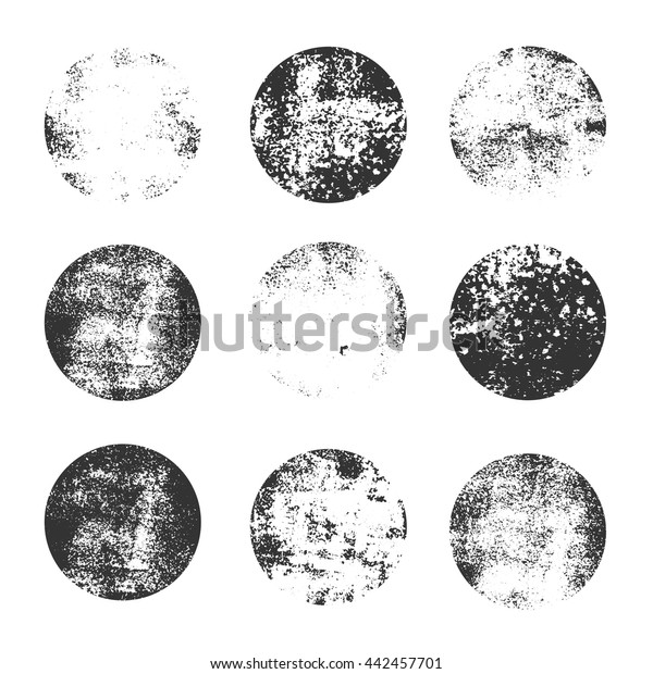 Collection Grunge Circle Shapes Design Elements Stock Vector (Royalty ...