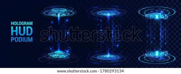 Collection Gui Ui Podiums Holograms Hud Stock Vector (Royalty Free ...