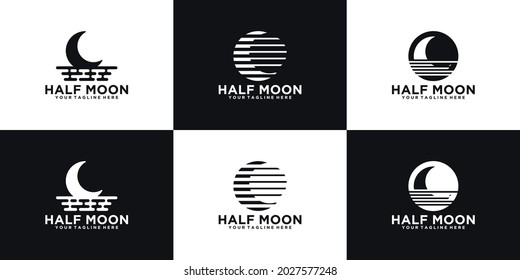 Collection Half Moon Logo Design Inspiration Stock Vector (Royalty Free ...