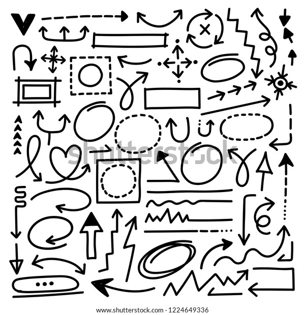 Collection Hand Drawn Arrow Marks Symbols: vetor stock (livre de ...