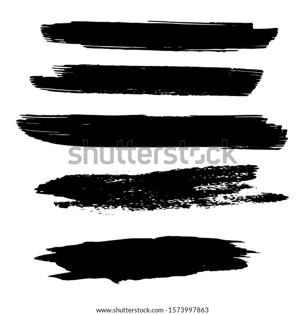 Collection Hand Drawn Black Brushed Banner: เวกเตอร์สต็อก (ปลอดค่า ...