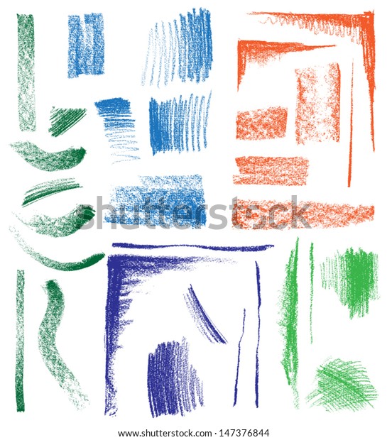 Collection Hand Drawn Crayon Shapes Stock Vector (Royalty Free) 147376844