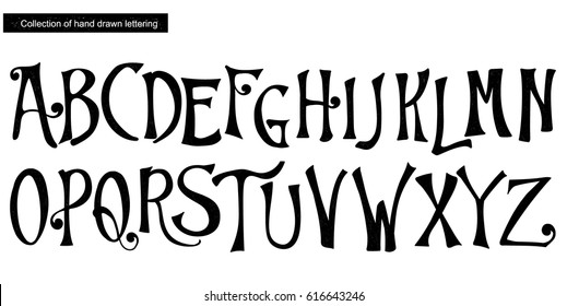 Collection Hand Drawn Lettering Background Modern Stock Vector (Royalty ...