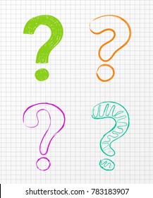 Collection Hand Drawn Question Marks On Stock Vector (Royalty Free ...