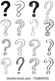 Collection Hand Drawn Questions Marks Vector Stock Vector (Royalty Free ...
