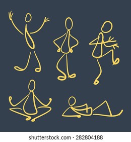 Collection Hand Drawn Stick Men Stock Vector (Royalty Free) 282804188 ...