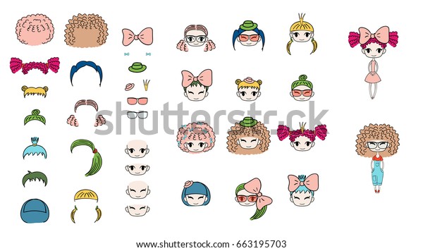Collection Hand Drawn Vector Doodles Kawaii Stock Vector (Royalty Free ...