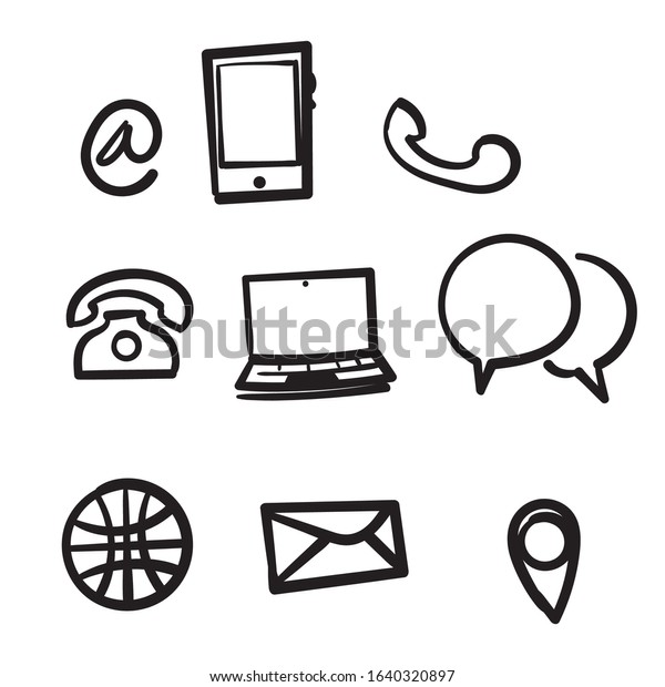 Collection Hand Drawn Web Symbol Web Stock Vector (Royalty Free ...