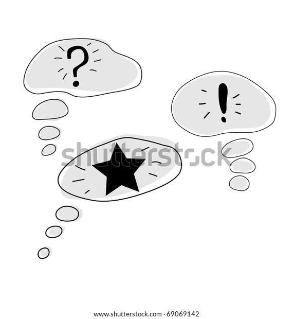 Collection Handdrawn Word Bubbles Thought Bubbles Stock Vector (Royalty ...