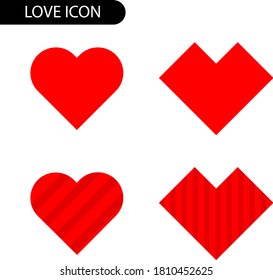 Collection Heart Illustrations Red Love Symbol Stock Vector (Royalty ...