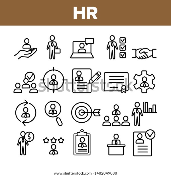 Collection Hr Human Resources Icons Set Stock Vector (Royalty Free ...