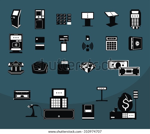 Collection Icons Payment System Bank Vector Stock Vector (Royalty Free ...