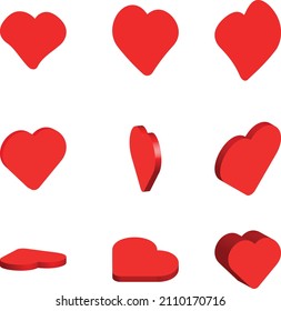 Collection Illustrated Heart Icons Vector Stock Vector (Royalty Free ...