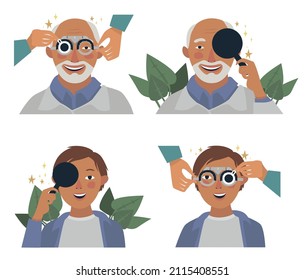 16 Old man eye exam Stock Illustrations, Images & Vectors | Shutterstock