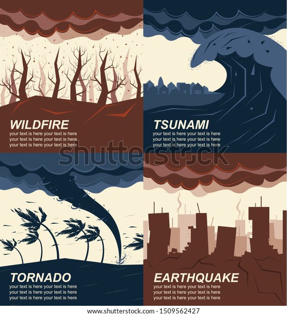Collection Images On Theme Natural Disasters Stock Vector (Royalty Free ...