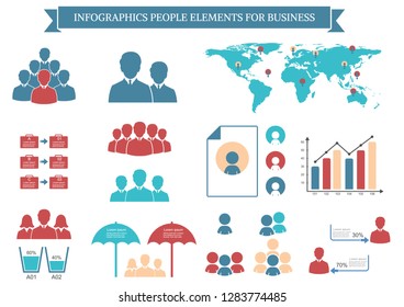 Collection Infographic People Elements Businessvector Illustration ...