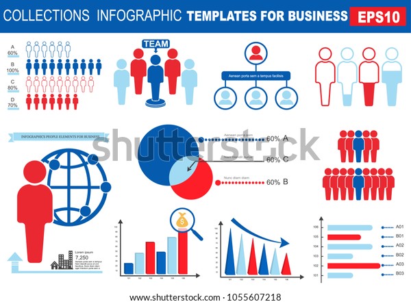 Collection Infographic People Elements Businessvector Illustration ...