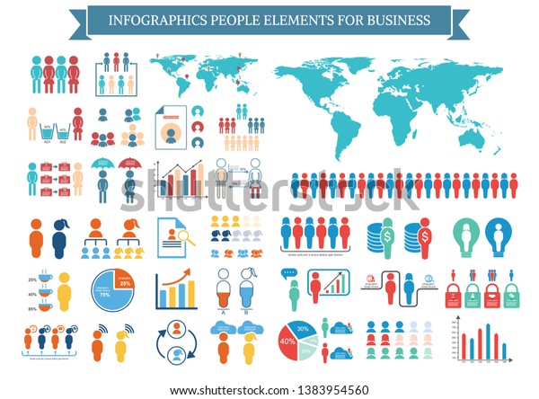 Collection Infographic People Elements Businessvector Illustration ...