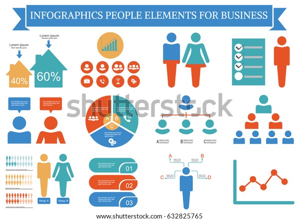 Collection Infographic People Elements Businessvector Illustration ... Collection Infographic People Elements Businessvector Illustration ...