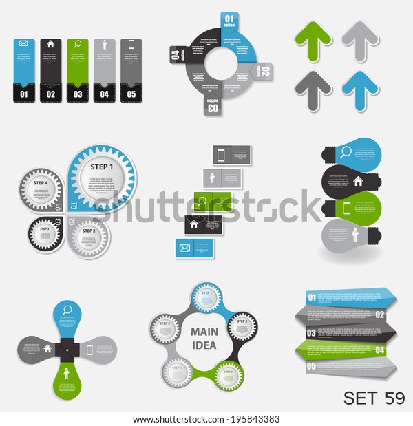 Collection Infographic Templates Business Vector Illustration Stock ...