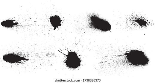 Collection Ink Splashes Isolated On White Stock Vector (Royalty Free ...