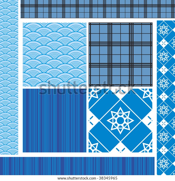 Collection Japanese Traditional Design Patterns Stock Vector (Royalty ...