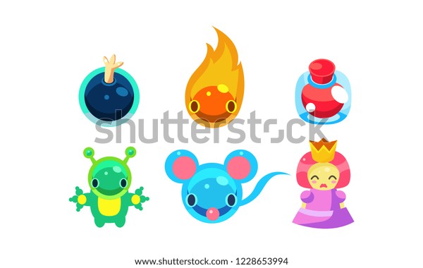 Collection Kids Game User Interface Fantasy Stock Vector (Royalty Free ...