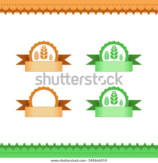 Collection Labels Tags Cereal Grain Food Stock Vector (Royalty Free ...