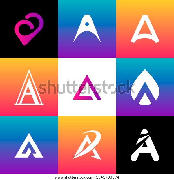 Collection Letter Logo Design Template Element: เวกเตอร์สต็อก (ปลอดค่า ...