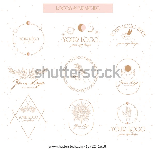 Collection Logos Icons Hand Drawn Style: стоковая векторная графика ...