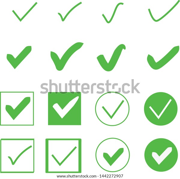 Collection Many Different Green Hooks Flat Stock Vector (Royalty Free ...