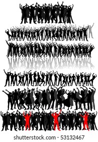 Collection Many People Group Stock Vector (Royalty Free) 53132467 ...